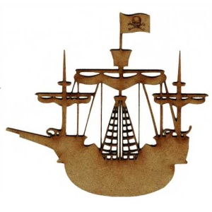 Pirate's Ship MDF Wood Shape style 1 for altered art and crafts